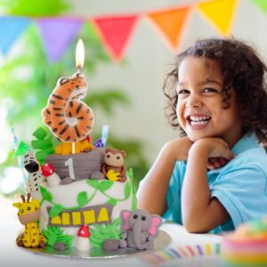 iNINGER Giraffe Number Birthday Candles,Birthday Candles,Giraffe Print Number 1 Candles,Girls Boys Birthday Decorations,Giraffe Cake Candles for Girls Boys Forest Animal Jungle Party Decoration