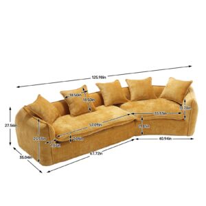 Modular Sectional Sofa, 125" Cloud Couch,U-Shaped Couch with Pillows, Modern Minimalist Chenille Fabric Large Comfy Cloud Sofas, Living Room Furniture Sets