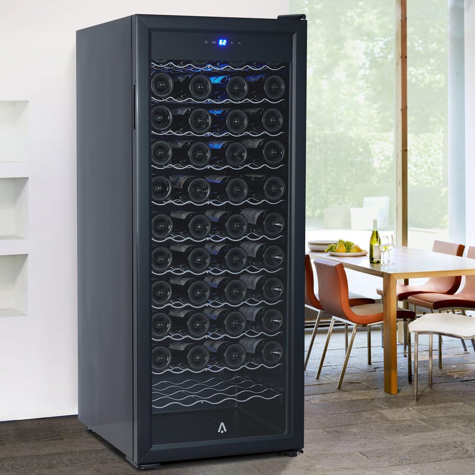 EliteEdge 48" Large Single Zone Wine Fridge, 80 Bottle Wine Cooler Refrigerator with Intelligent Digital Temperature Control, Low Noise Operation, Freestanding Wine Refrigerator (115V/60HZ)