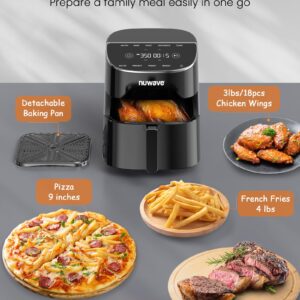 Nuwave Brio Plus Air Fryer 8 Qt, New & Improved, PFAS-FREE, 7 Digital One-Touch Cook Functions that AIR FRY, BAKE, ROAST, DEHYDRATE, TOAST, REHEAT, PREHEAT, 150 Presets, 50°F~400°F, 700/1500/1800W