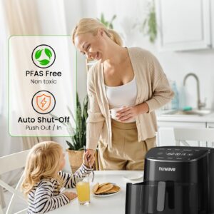 Nuwave Brio Plus Air Fryer 8 Qt, New & Improved, PFAS-FREE, 7 Digital One-Touch Cook Functions that AIR FRY, BAKE, ROAST, DEHYDRATE, TOAST, REHEAT, PREHEAT, 150 Presets, 50°F~400°F, 700/1500/1800W