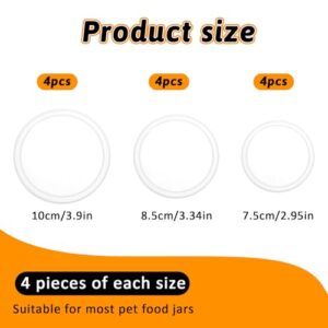 Giantree 12 Pcs Pet Food Can Covers, Large Medium & Small Plastic Tight Seal Lids Universal Cat Dog Food Can Lids for Canned Goods or Pet Dog Cat Food Saver Reusable