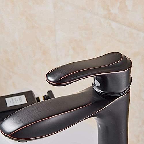 DJFKDYHPE Kitchen Taps Faucet Fashion Style Bathroom Sink Faucet Cold and Hot Water Taps Black Single Lever Bath Mixer Deck Mounted Ship Sink Faucet, Vessel Basin Faucet Faucet