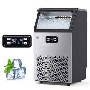 fashionwu commercial ice maker machine 150lbs/24h, stainless steel ice machine with 33lbs ice storage capacity, under counter ice maker for home office restaurant bar coffee shop