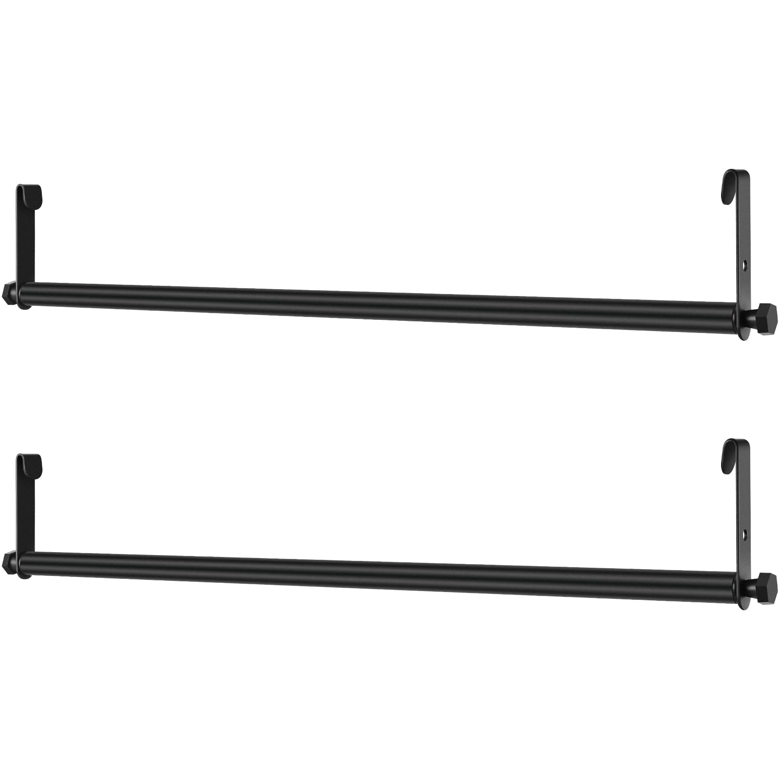 Threehoney 2 Pack 36" Garment Hanger Bar for Industrial Shelving Wire Closet Shelving Garment Rod Clothes Rod Wire Shelving Accessories, Black