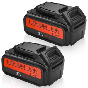 eohjar 2 pack 20v 6.0ah replacement battery compatible with dewalt 20v battery max xr lithium ion dcb204 dcb206 dcb200 dcb180 dcd985b dcd771c2 dcs355d1 dcd790b