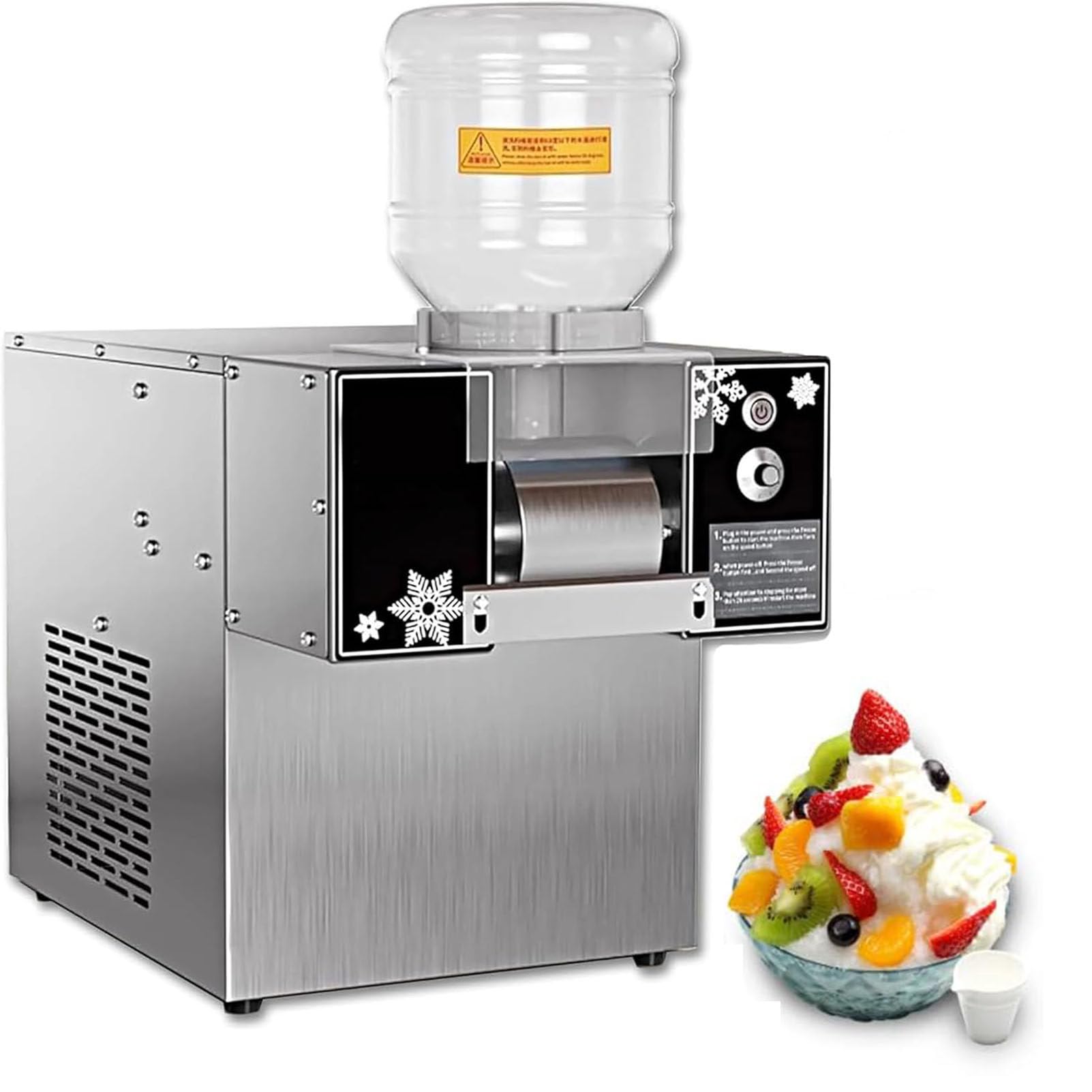 Ice Maker, Snowflake Shaved Ice Machine, 750W Commercial Korean Smoothie Machine, Snowflake Machine, Air Cooling (60KG)