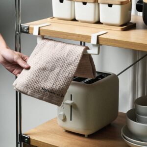 WOEIFGV Single Rod Over Door Towel Rack Holders for Kitchen Bathroom Fit On Over Cabinet Cupboard Door No Punching