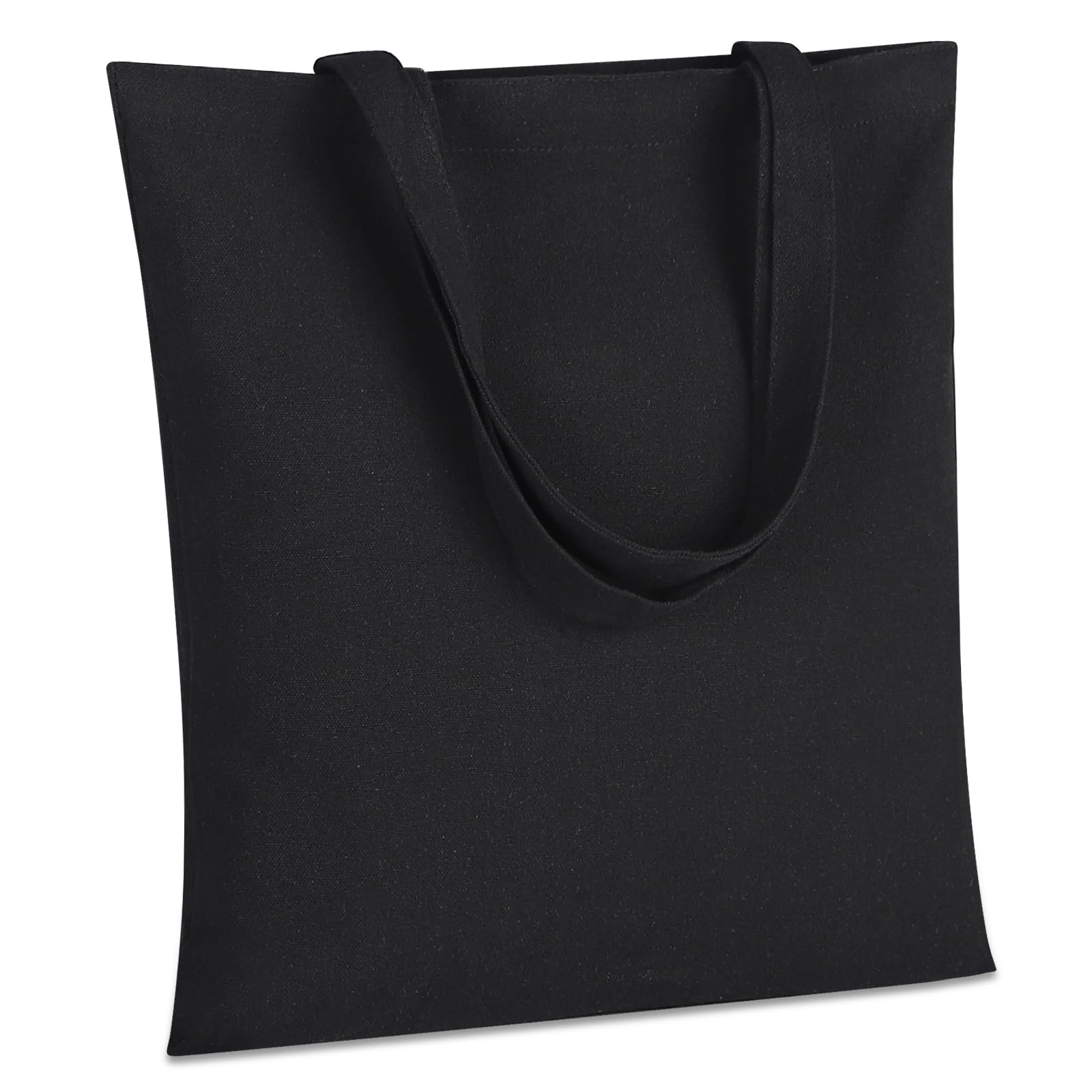 FF Sgdfc 2 | 4 | 6 | 7 | 14 | 18 Pcs Canvas Tote Bags, Natural Color Tote Bags 15 x 16 inch Sustainable Eco Friendly reusable, for Grocery Bags, DIY Gift Bags, Shopping Bags (2 Pcs Black)