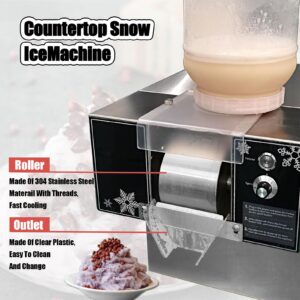 XURUIUS Mini Snowflake Ice Machine, European Shaved Ice Machine, Korean Smoothie Machine, Snowflake Shaved Ice Machine (120KG)