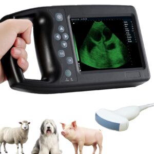 JZRYL Portable Veterinary Ultrasound Machine, 5.7 inch Home Ultrasound Farm Animals Pregnancy Dog Sheep & Pigs,Vet Handheld Sonogram Machine with 3.5Mhz Convex Probe