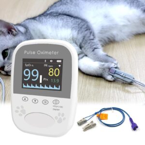 Veterinary Pulse Oximeter for Dogs,Handheld Animal Oxygen Monitor,Bluetooth Veterinarian Spo2 Monitoring Machine for Pet Canine &C at Tongue Probe,Easy to use & Accurate,Battery Powered (Not Included)