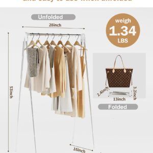 URZCT Travel Garment Rack,Portable and Foldable，Folding Clothes Rack for Dance,Travel,Camping, Drying,RV, Indoor,Outdoor.A Collapsible Mini Clothing Rack.