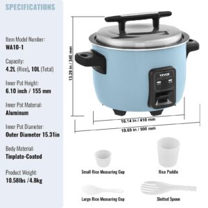 VEVOR Commercial Rice Cooker, 60-Cup Rice Cooker, 13.74 Qt / 13 Liter Large Rice Cooker and Warmer with Nonstick Inner Pot, Fast Cooking and 24-Hour Keep Warm, with Rice Cup and Paddle, for Restaurant