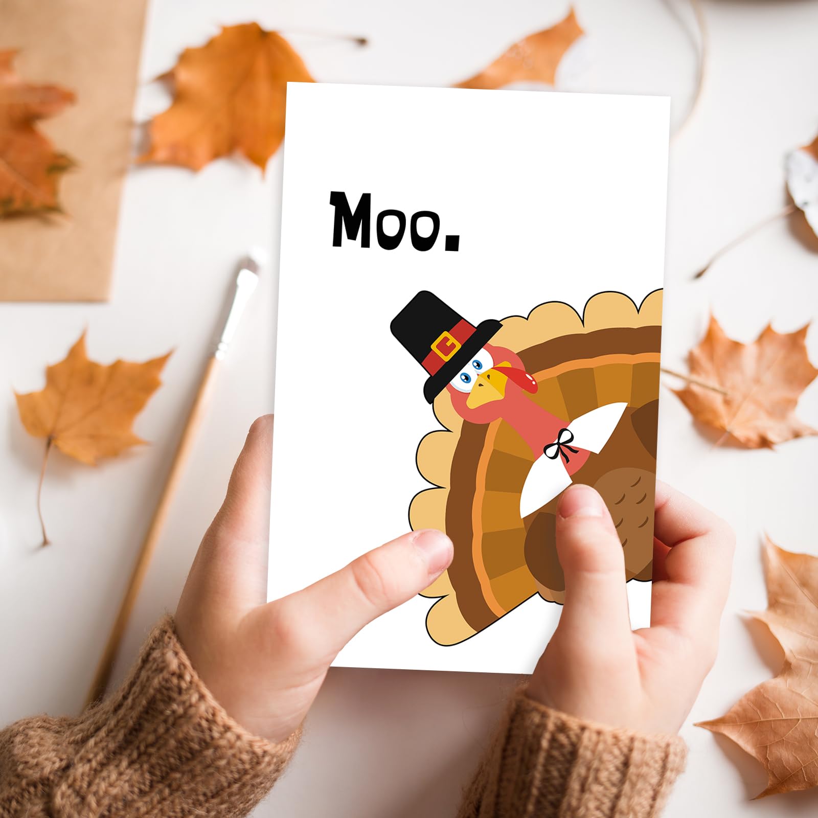 Huameigf Funny Thanksgiving Card for Him Her, Happy Thanksgiving Card Gift Idea for Kids Friend Family, Fall Thank You Card, Thankful Holiday Card