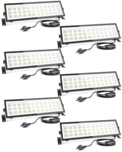 agrantop 6-pack plug in led shop lights, 100w 15000lm aluminum garage light w/ 118inch power cord, ip66 waterproof shop lights for garage, workshop, warehouse (built-in on/off switch)