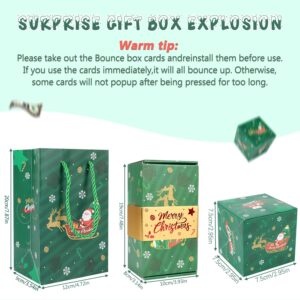 Surprise Gift Box Explosion for Money, Funoio Surprise Box Gift Box, Merry Christmas Surprise Gift Boxes, Folding Bouncing Pop-Up Explosion Gift Box, Pop Up Money Gift Box (Christmas Elk, 12 Pages)