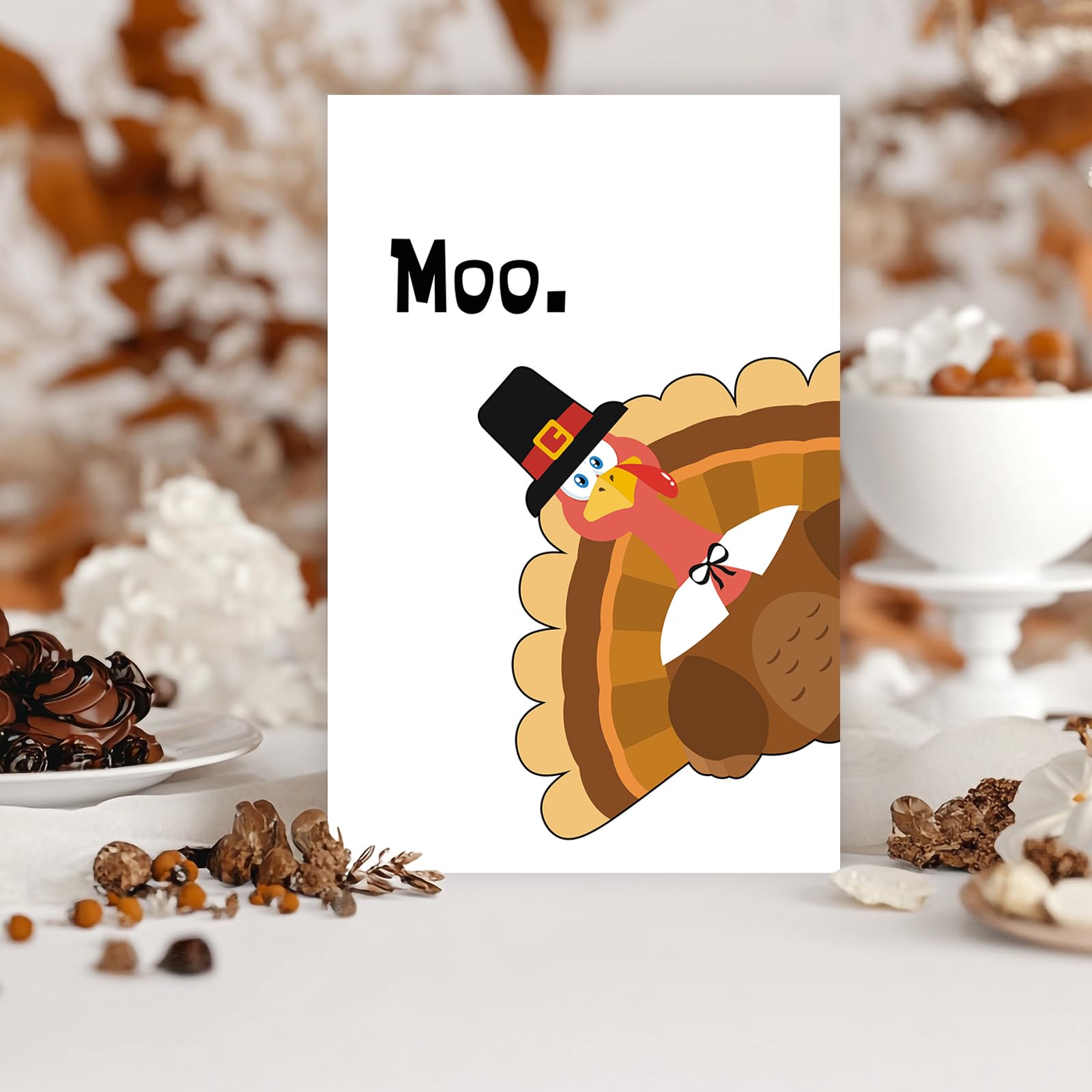 Huameigf Funny Thanksgiving Card for Him Her, Happy Thanksgiving Card Gift Idea for Kids Friend Family, Fall Thank You Card, Thankful Holiday Card