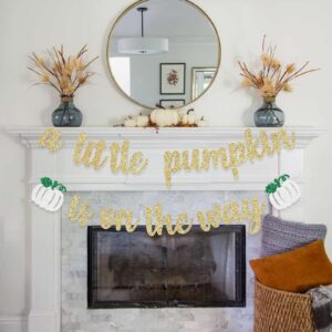 Pumpkin Baby Shower Decoration A Little Pumpkin Is On The Way Banner Fall Theme Garland Autumn Baby Shower Supplies White