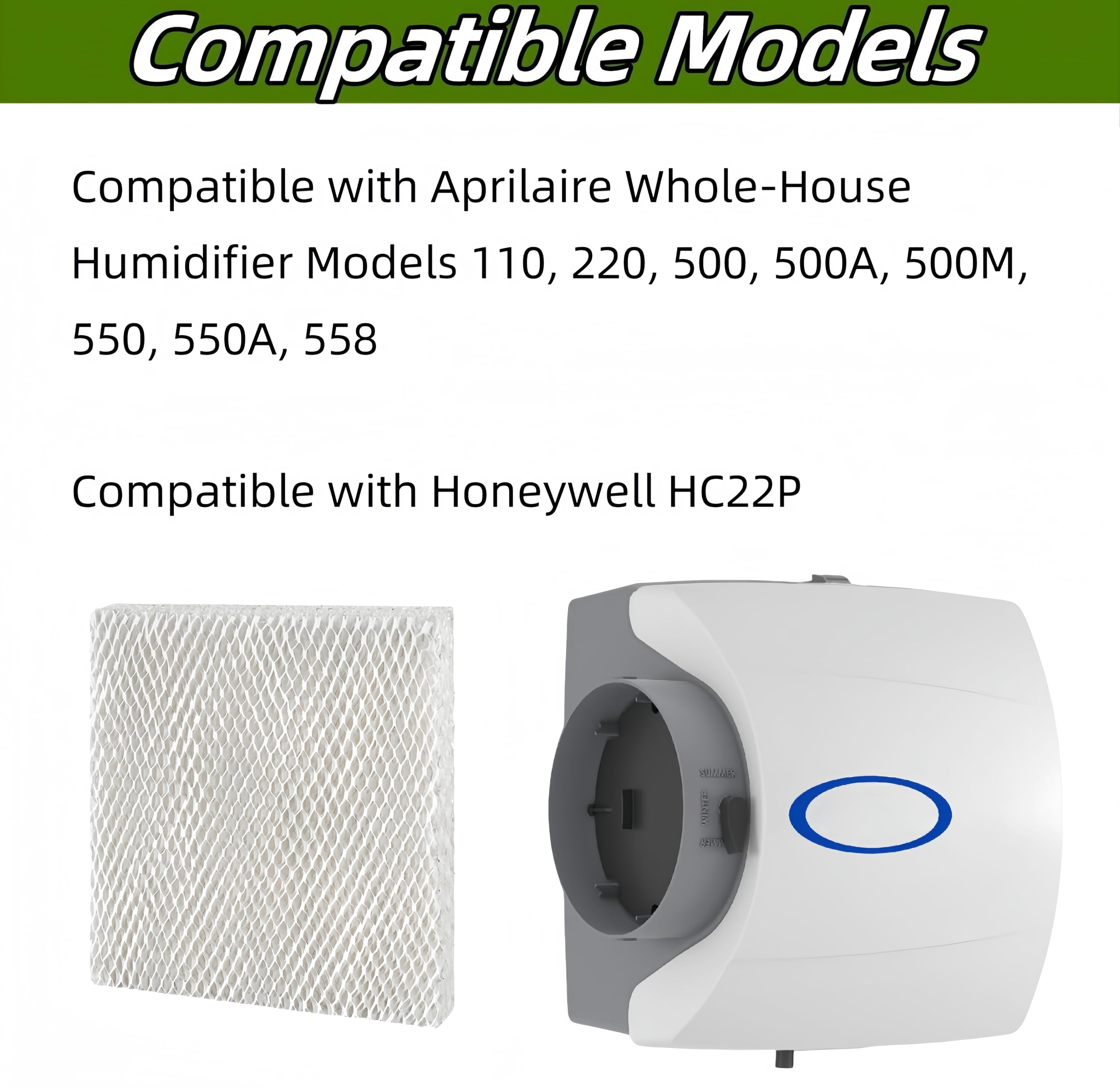 ITidyHome 4-Pack 10 Water Panel Replacement Humidifier Filter Compatible with Aprilaire Whole-House Humidifier Models 110, 220, 500, 500A, 500M, 550, 550A, 558, Compatible with Honeywell HC22P