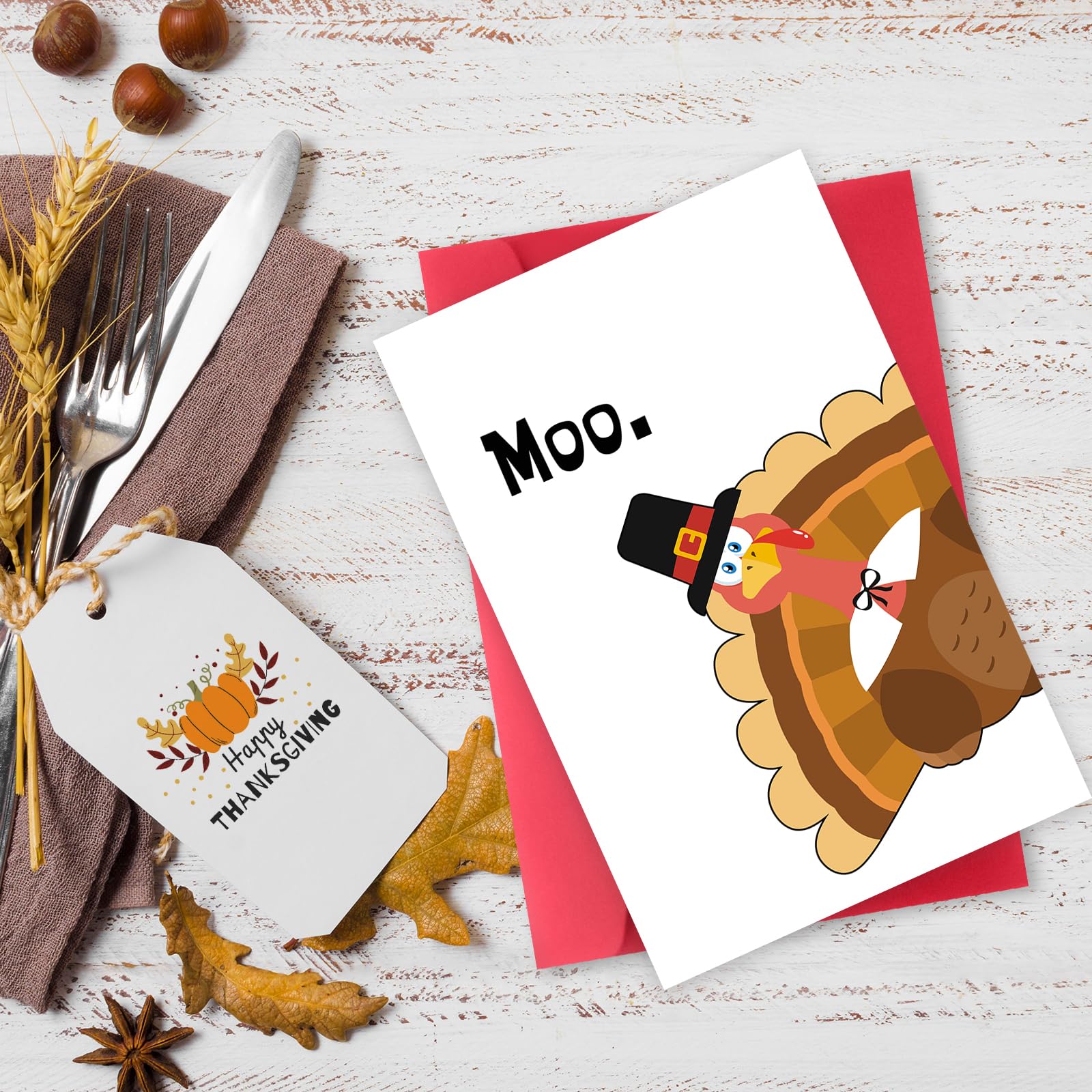 Huameigf Funny Thanksgiving Card for Him Her, Happy Thanksgiving Card Gift Idea for Kids Friend Family, Fall Thank You Card, Thankful Holiday Card