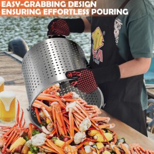 ARC 64QT Stainless Steel Seafood Boil Pot with Basket and 36" Mixing Paddle, Threads Removable Handle, Crawfish, Crab, Lobster, Shrimp Boil Stock Pot with Strainer, Turkey Fryer, Brewing Beer, 16Gal