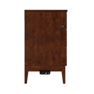 AFI, Sienna Full Murphy Bed Chest with Built-in Charger, Walnut