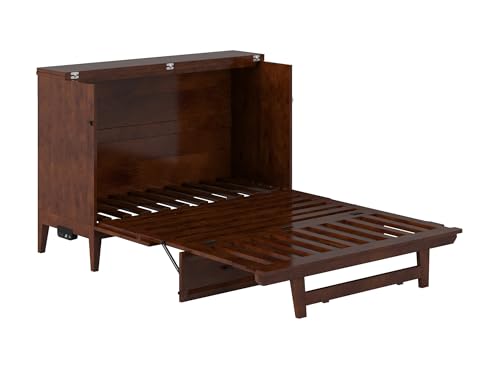 AFI, Sienna Full Murphy Bed Chest with Built-in Charger, Walnut