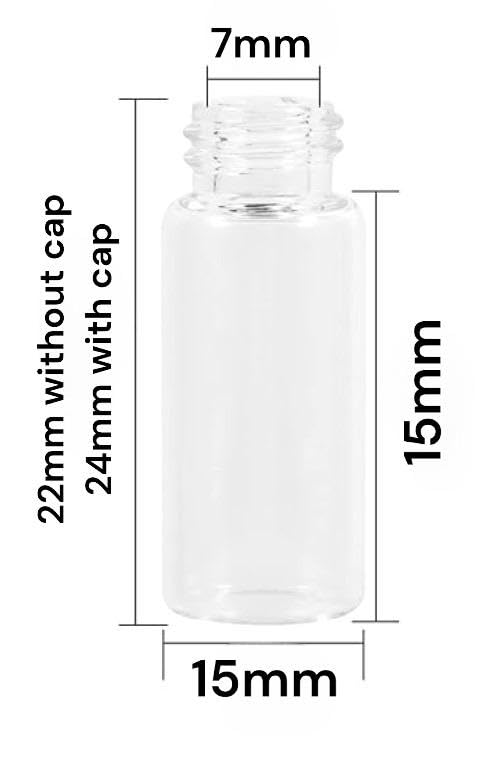 [144 Pack] 1.5 ml Glass Vials, High Grade Borosilicate Glass Empty Vials with Caps, Small Liquid Sample Clear Vial, Black Closed Top Screw Caps with PE Liner (0.4 Dram)