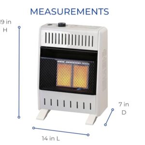 ProCom Heating Natural Gas Ventless Infrared Plaque Heater With Base Feet - 10,000 BTU, Manual Control - Model# MN100HPA-B