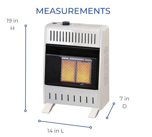 ProCom Heating Natural Gas Ventless Infrared Plaque Heater With Base Feet - 10,000 BTU, Manual Control - Model# MN100HPA-B