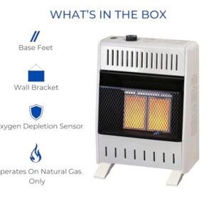 ProCom Heating Natural Gas Ventless Infrared Plaque Heater With Base Feet - 10,000 BTU, Manual Control - Model# MN100HPA-B