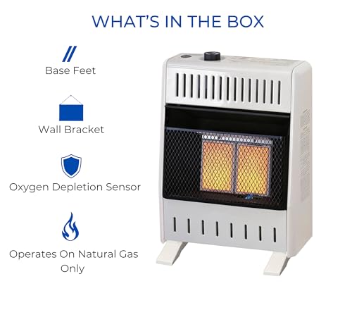 ProCom Heating Natural Gas Ventless Infrared Plaque Heater With Base Feet - 10,000 BTU, Manual Control - Model# MN100HPA-B