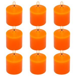 9-pack 1.25-inch orange votive candles for halloween fall harvest – unscented small tealight candle for home decor, meditation, and special occasions