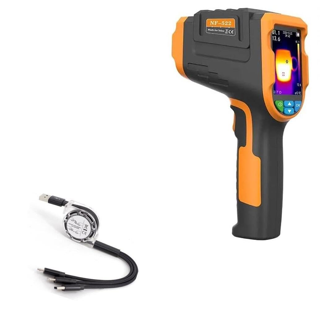 BoxWave Cable Compatible with Noyafa NF-525 Handheld Thermal Imager - AllCharge miniSync, Retractable, Portable USB Cable - Jet Black