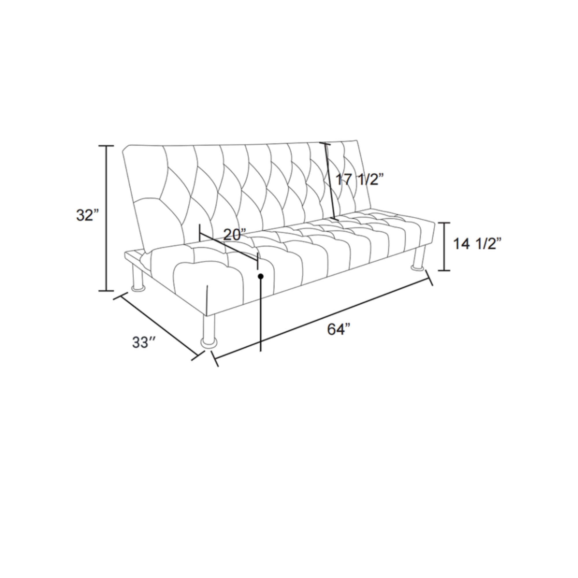 GlasFlength Convertible Futon Sofa Bed, Modern Comfy Folding Couches Bed, 64" Upholstered Foldable Recliner Sleeper Sofa with Adjustable Backrest for Living Room Bedroom Office, Red Black