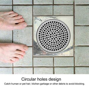 Stainless Steel Shower Drain Hair Catcher, Round Drainage Shower Strainer Mesh Piece Bathtub Catcher Bathroom Floor Drain for Kitchen Bathroom (82mm)