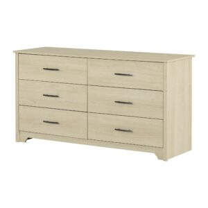 south shore fusion 6-drawer dresser, bleached oak