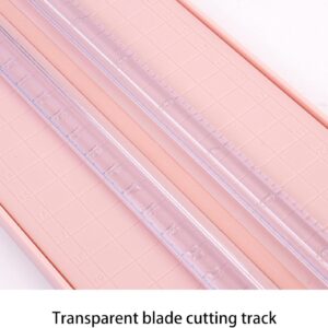 Paper Craft Edge Cutter,12 in 1 Paper Trimmer,Paper Edge Cutter, Multifunctional Paper Cutter Machine with Measurements for Scrapbooking,Photo Card,Gift Packaging(Pink)