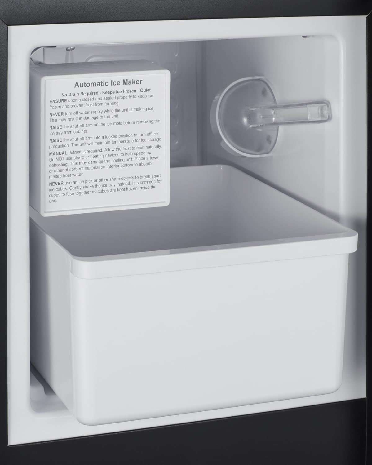 Summit 15” Wide Drain-Free Built-in Icemaker, Panel Ready (Panel Not Included)- BIM26IF (Panel Ready, RHD)