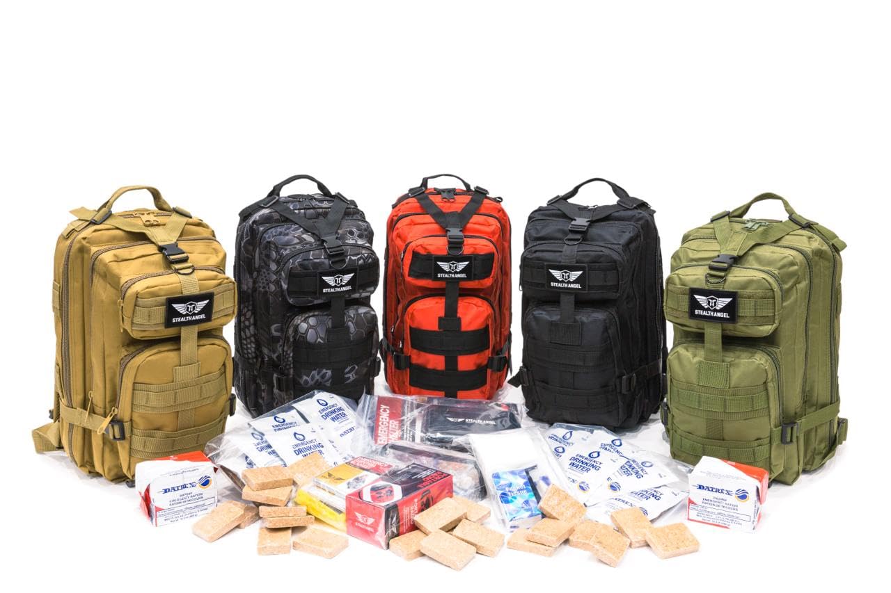 Stealth Angel 1 Person Black 72 Hour Emergency Kit - Survival Bag for Earthquakes, Hurricanes, and Other Natural Disasters