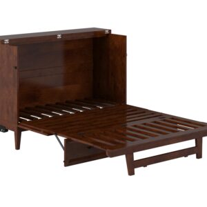 AFI, Sienna Full Murphy Bed Chest with Built-in Charger, Walnut