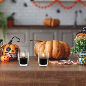 9-Pack 1.25-Inch Black Votive Candles for Halloween – Unscented Small Tealight Candle for Home Decor, Church and Special Occasions