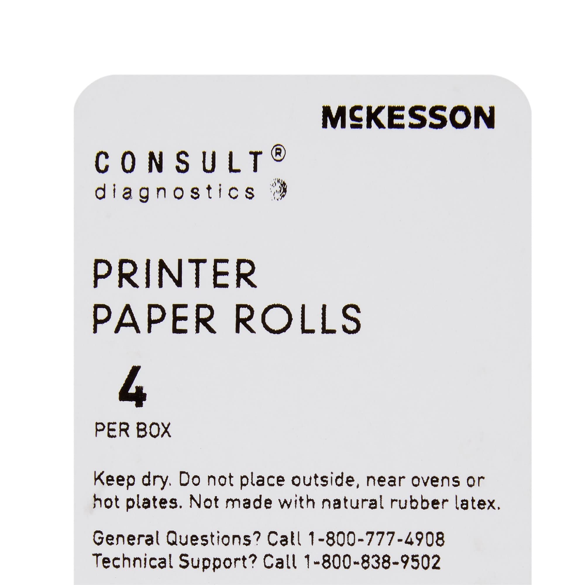 McKesson Thermal Printer Paper Rolls - Non-Sticky Urine Analyzer Paper, 4 Count, 4 Packs, 16 Total