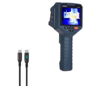 boxwave cable compatible with noyafa nf-526e handheld thermal imager - powerdisplay pd cable (6ft) - usb-c to usb-c (100w), led display 6 foot pd braided nylon cable - jet black