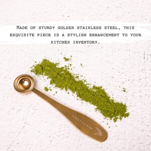 The Matcha Tribe - Golden Stainless Steel 1 gram Matcha Measuring Spoon. Scoop your Matcha with Precision for Perfect Servings.