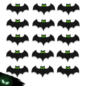 tinbax halloween decorations - 15pcs glow eyes bats stickers for halloween bats wall decor