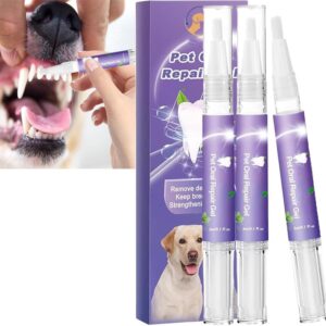 leorange 【3pcs】 pet oral repair gel, pet oral repair gel for dogs,pet breath freshener for dogs & cats, eliminate breath, targets tar-tar, without brushing， for dogs & cats, pet teeth repairing