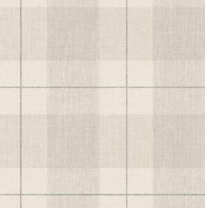 nextwall lenox hill plaid peel and stick wallpaper (neutral)