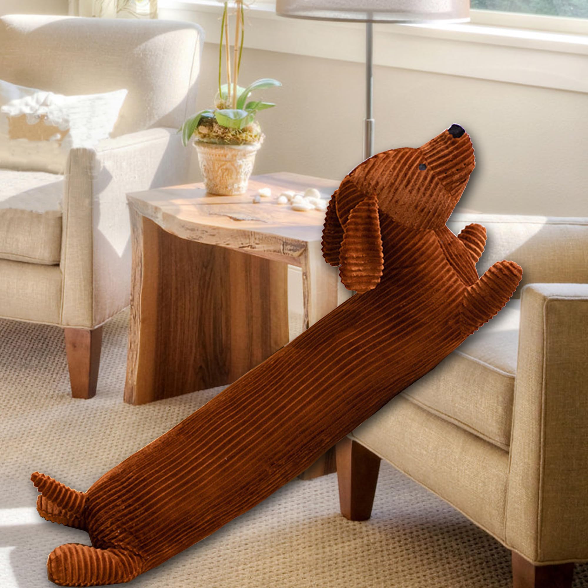 Abawaka 43”Dachshund Stuffed Animal Plush Weiner Dog Long Body Pillow Cuddle Cushion Decor Soft Doll for Kids Christmas